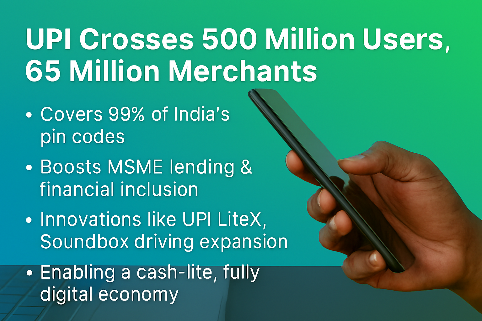 UPI Crosses 500M Users, 65M Merchants in India - SMEVENTURE